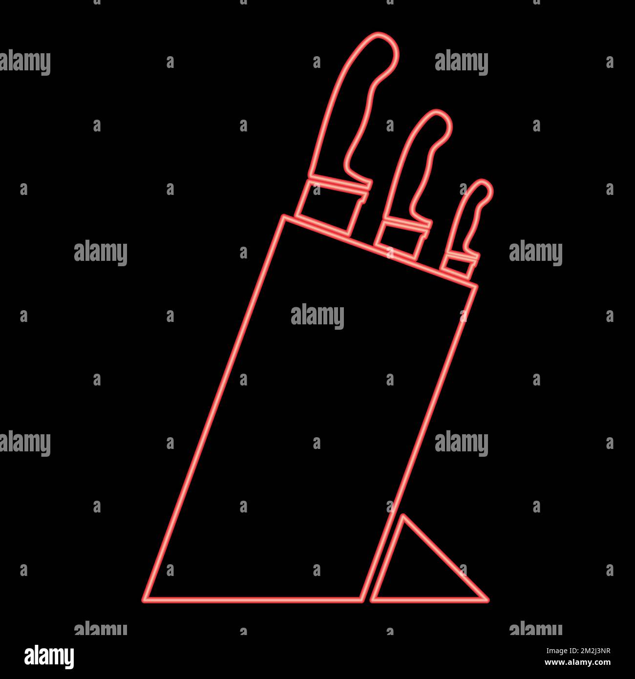 Neon knife set Knife holder Knives set Holder for knives red color ...