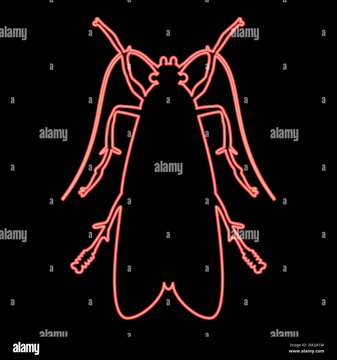 Neon clothes moth Clothing moth Fly insect pest red color vector ...