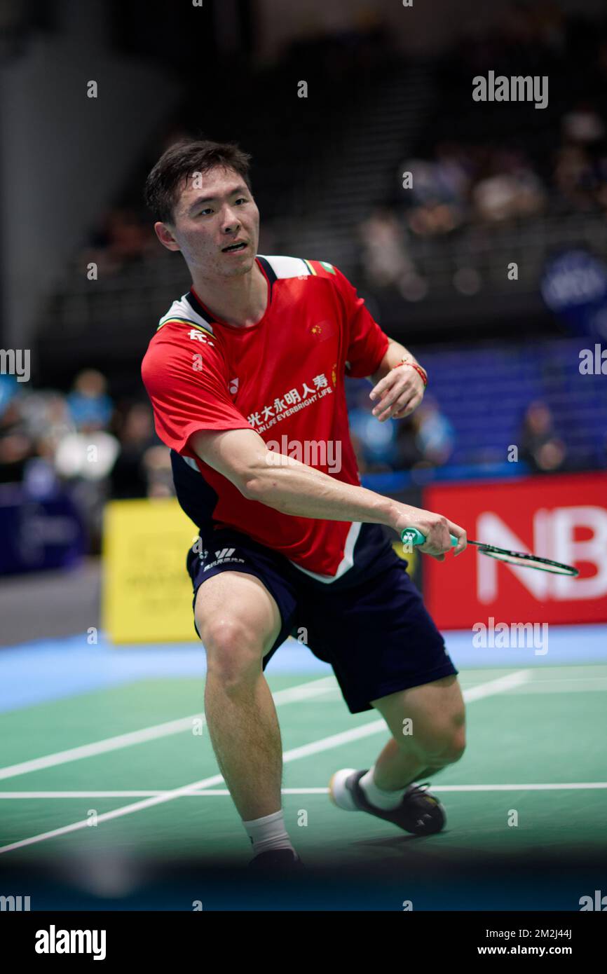 ZHOU Hao Dong of China in action during the mens semi finals doubles match between ONG-TEO and ...