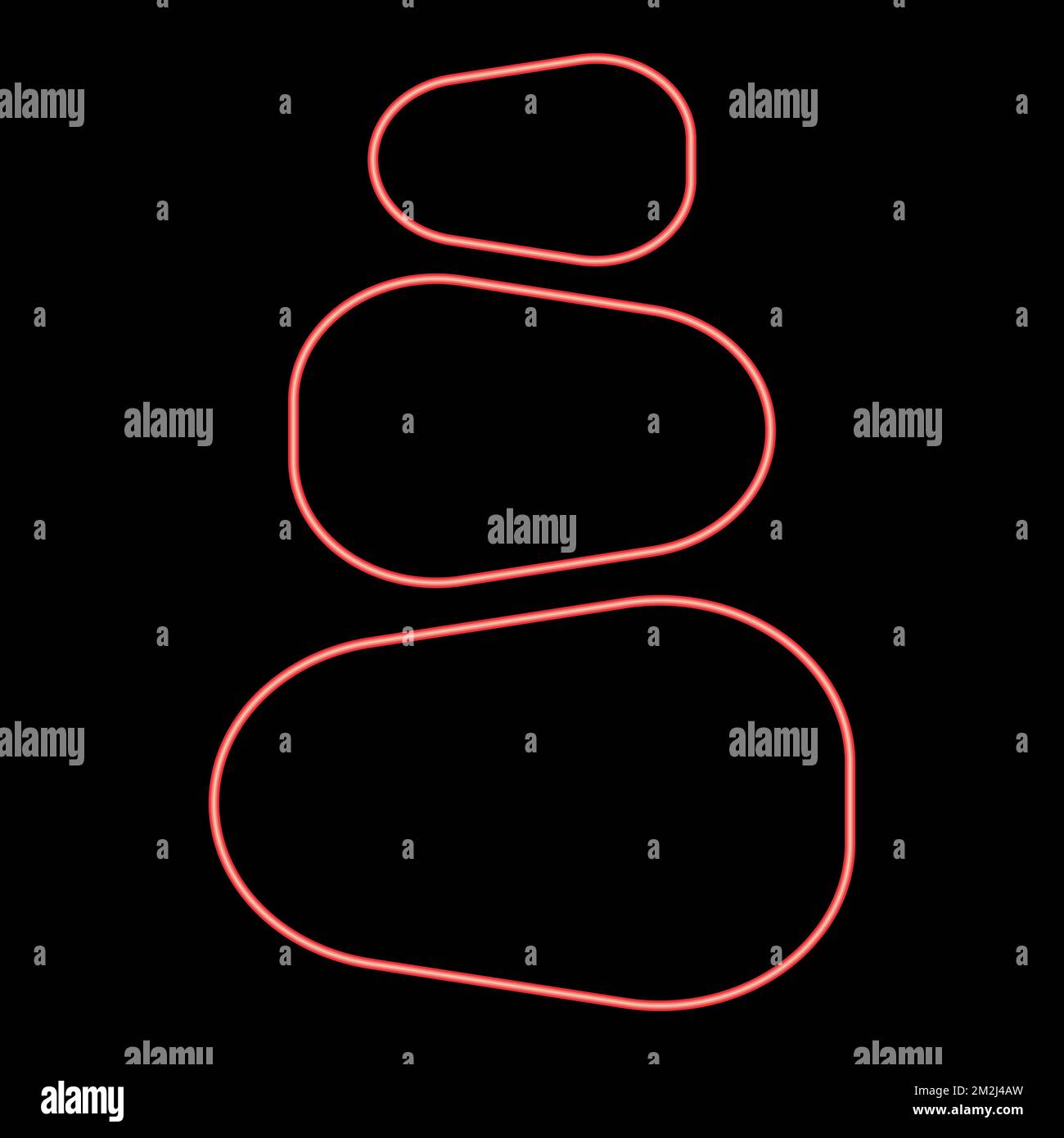 Neon stacked stones Stack stones Zen stone tower Spa stones stack red ...