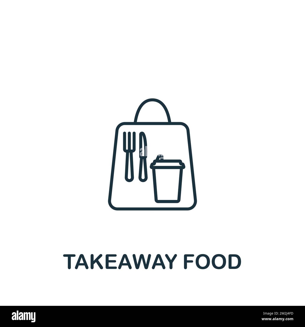 Takeaway Food icon. Monochrome simple Food Delivery icon for templates ...