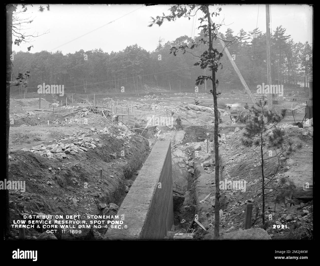Distribution Department, Low Service Spot Pond Reservoir, trench and ...