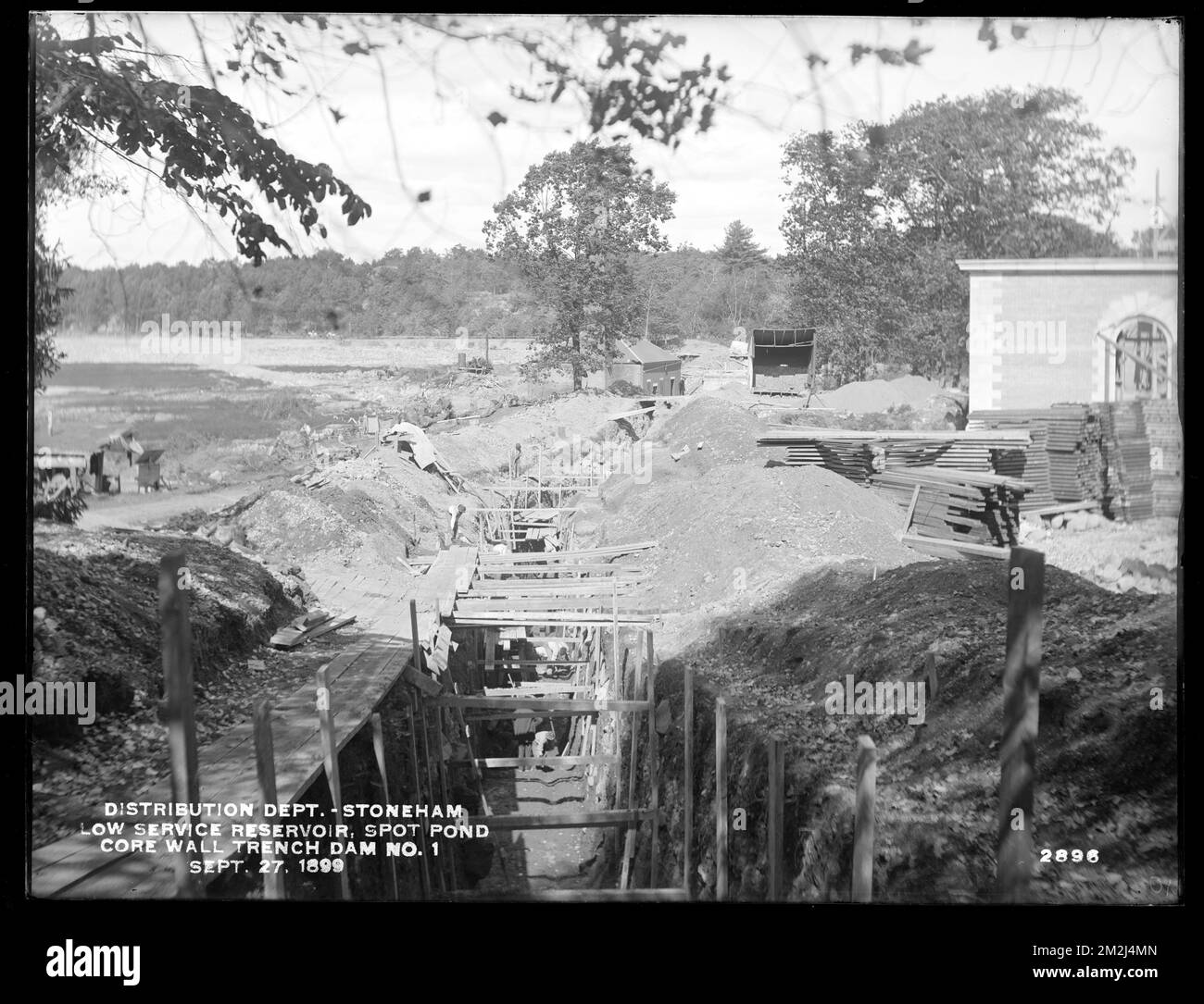 Distribution Department, Low Service Spot Pond Reservoir, trench for ...