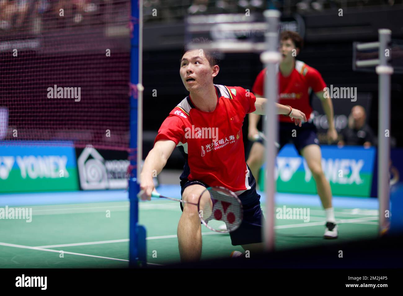 ZHOU Hao Dong of China in action during the mens semi finals doubles match between ONG-TEO and ...