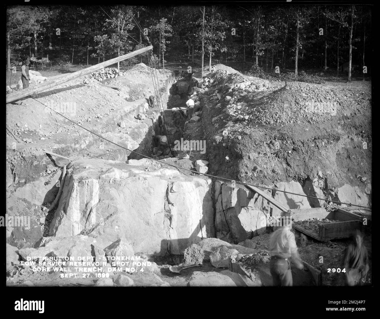Distribution Department, Low Service Spot Pond Reservoir, trench for ...