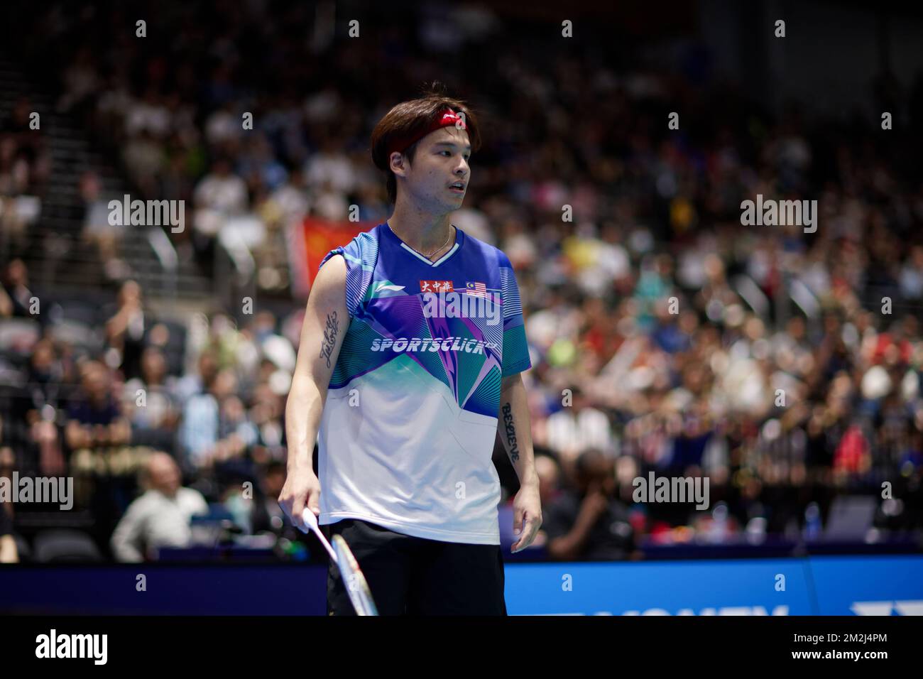 TEO Ee Yi of Malaysia in action during the mens semi finals doubles ...