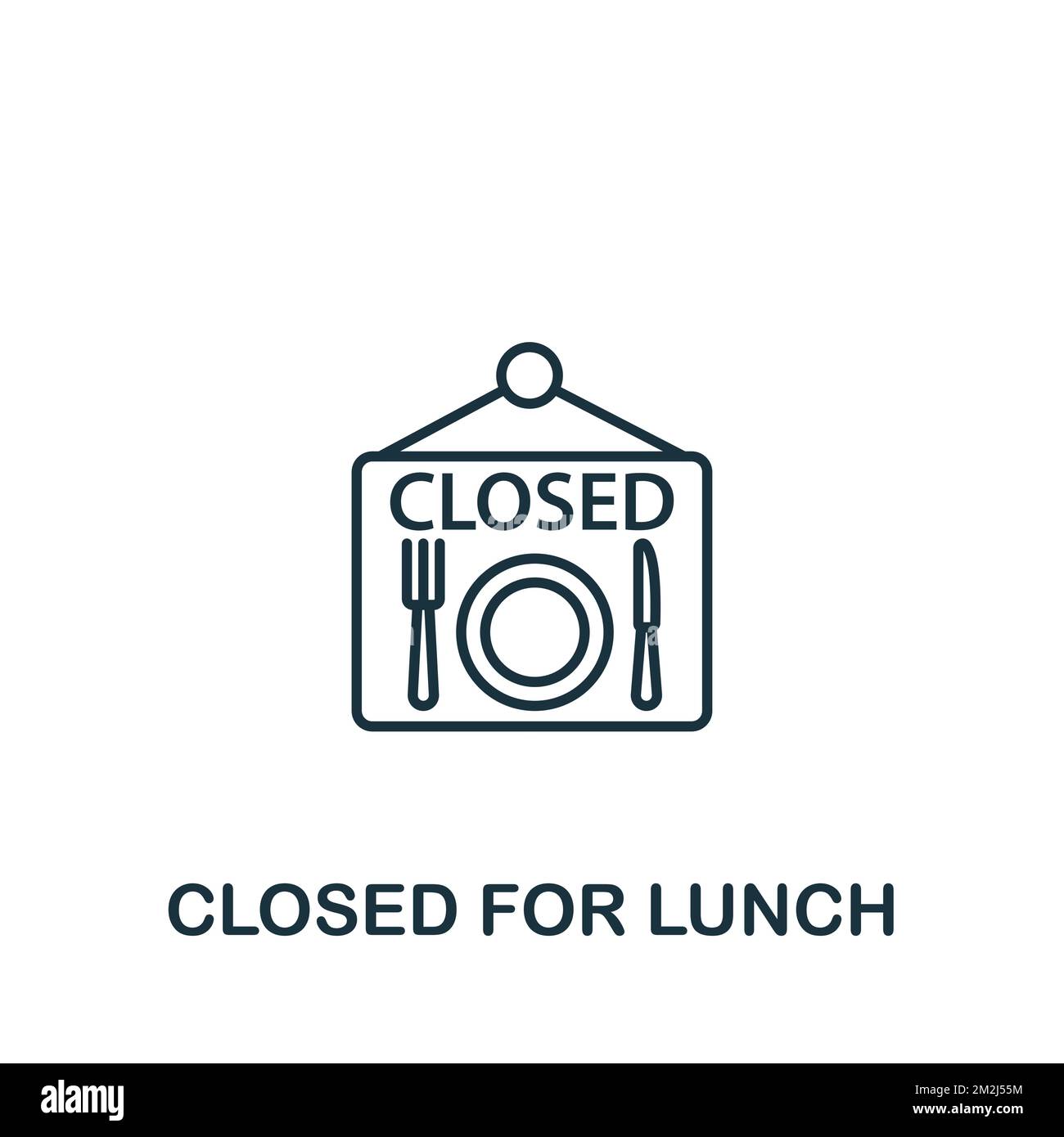 Closed For Lunch icon. Monochrome simple Food Delivery icon for ...