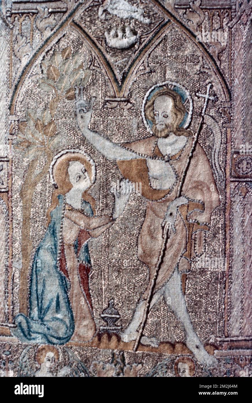 Cope orphrey, 14th Century, History Museum, Sweden 1950s Stock Photo ...