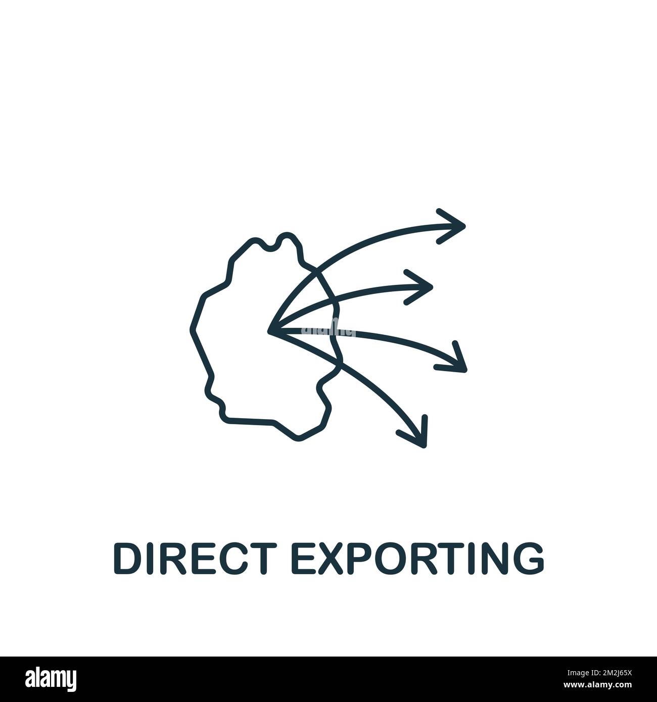 Direct Exporting icon. Monochrome simple Global Business icon for ...