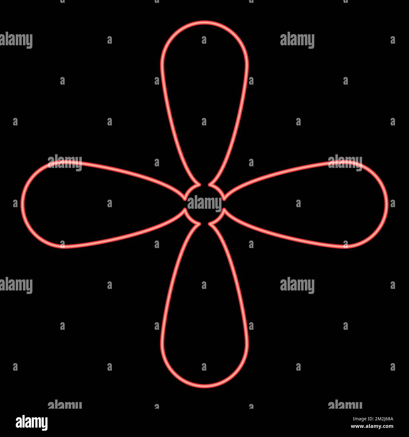 Neon petal cross Cross monogram Religious cross red color vector ...