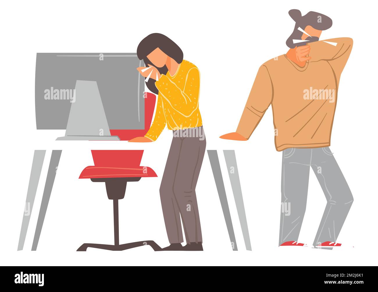 Sick employees Stock Vector Images - Alamy