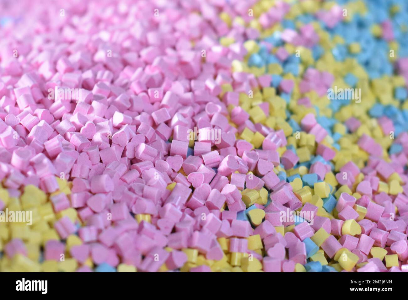 Non Exclusive: Traditional mints of pink, blue and yellow colors with ...