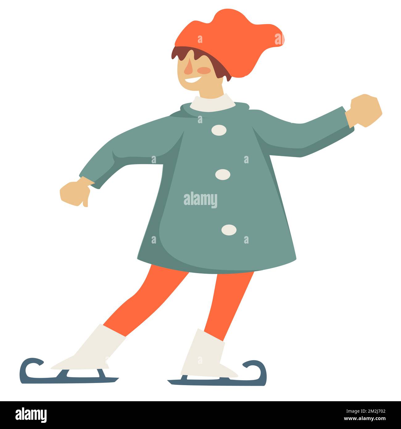 Kid learning ice skating Stock Vector Images - Alamy