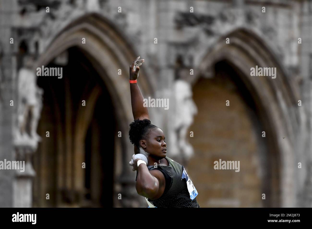 Jamaica's Danniel Thomas-Dodd pictured in action during the shot put ...