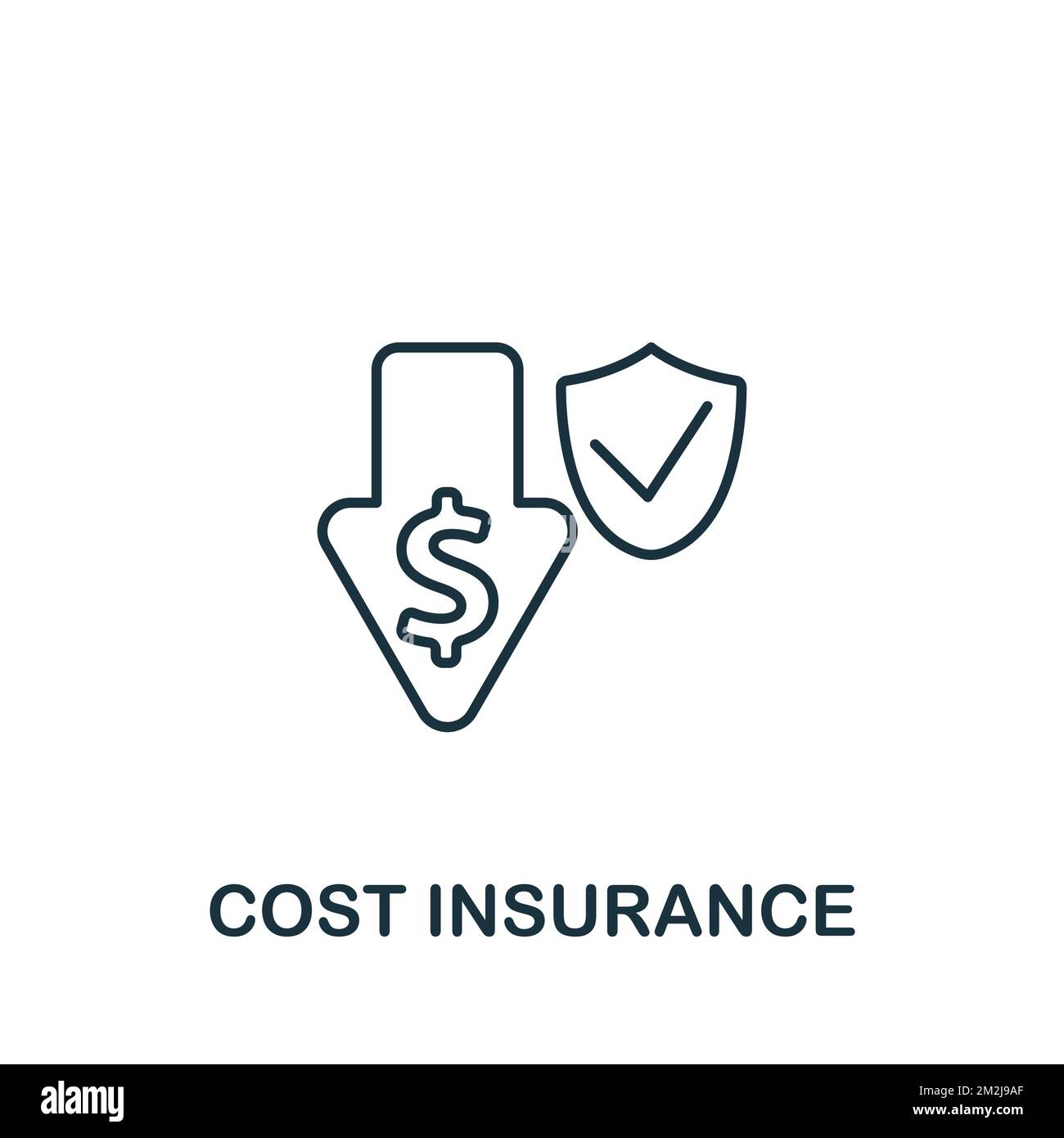 Cost Insurance icon. Monochrome simple Global Business icon for ...