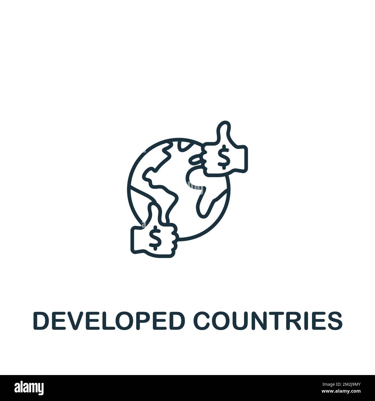 Developed Countries icon. Monochrome simple Global Business icon for ...