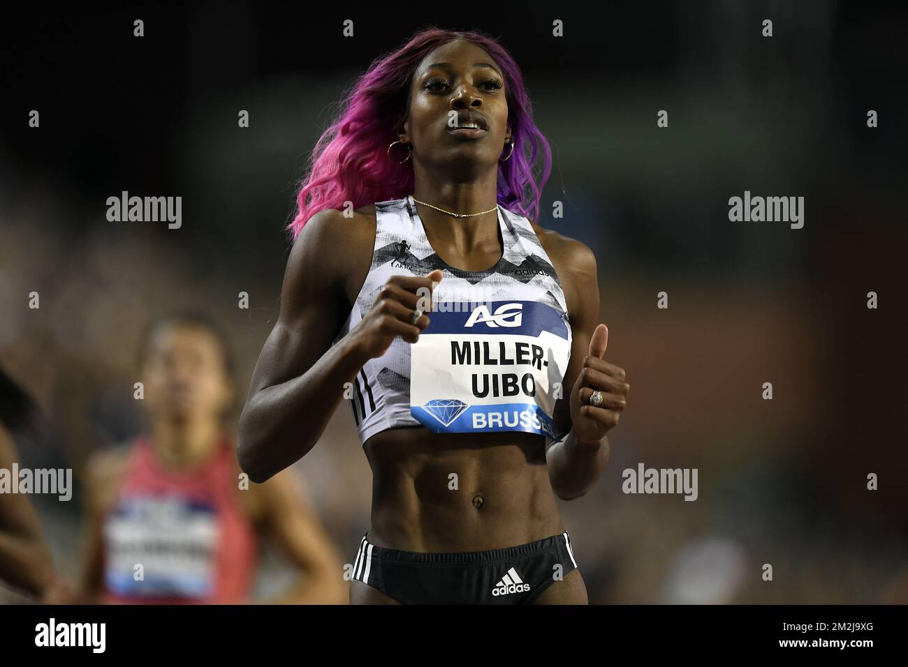 Bahamas Shaunae Miller - Uibo pictured in action during the women's 200m race at the 2018 ...