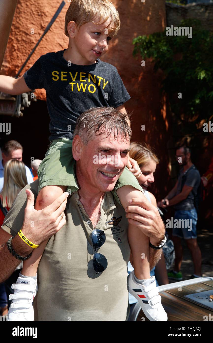 Vlaams Belang's Filip Dewinter and his son pictured during the yearly ...