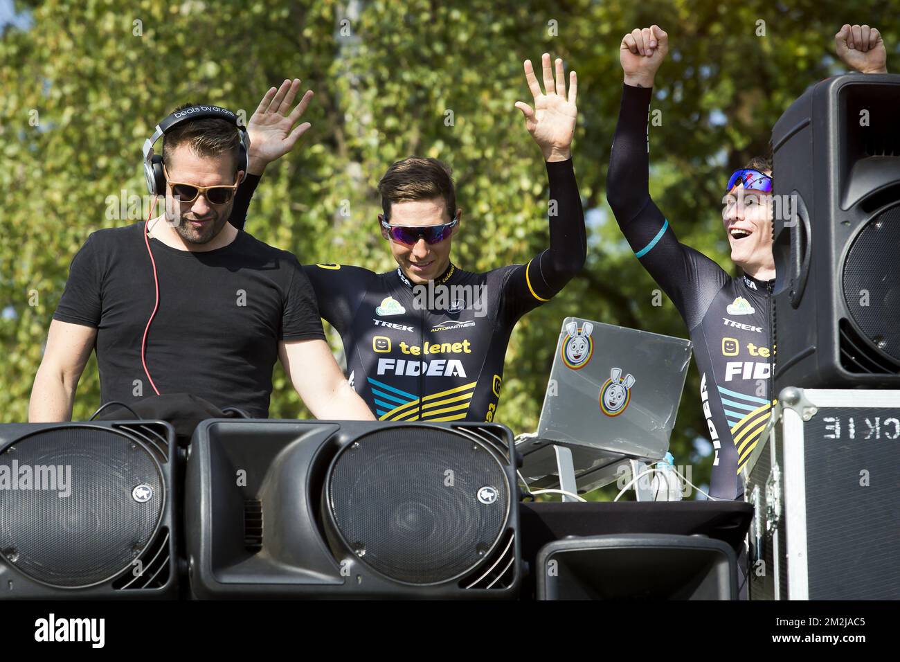 DJ Dimitri Vantomme, Belgian Nicolas Cleppe and Belgian Thijs Aerts ...