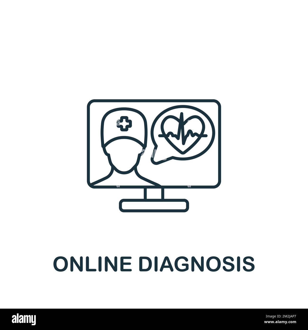Online Diagnosis icon. Monochrome simple Healthcare icon for templates ...