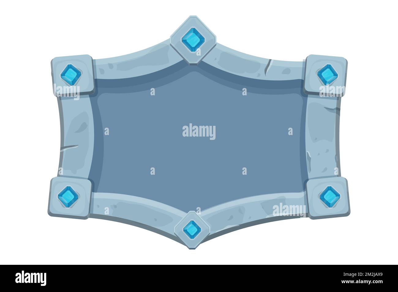 Stone frame with border and gemstones, shield shape, empty medieval ...