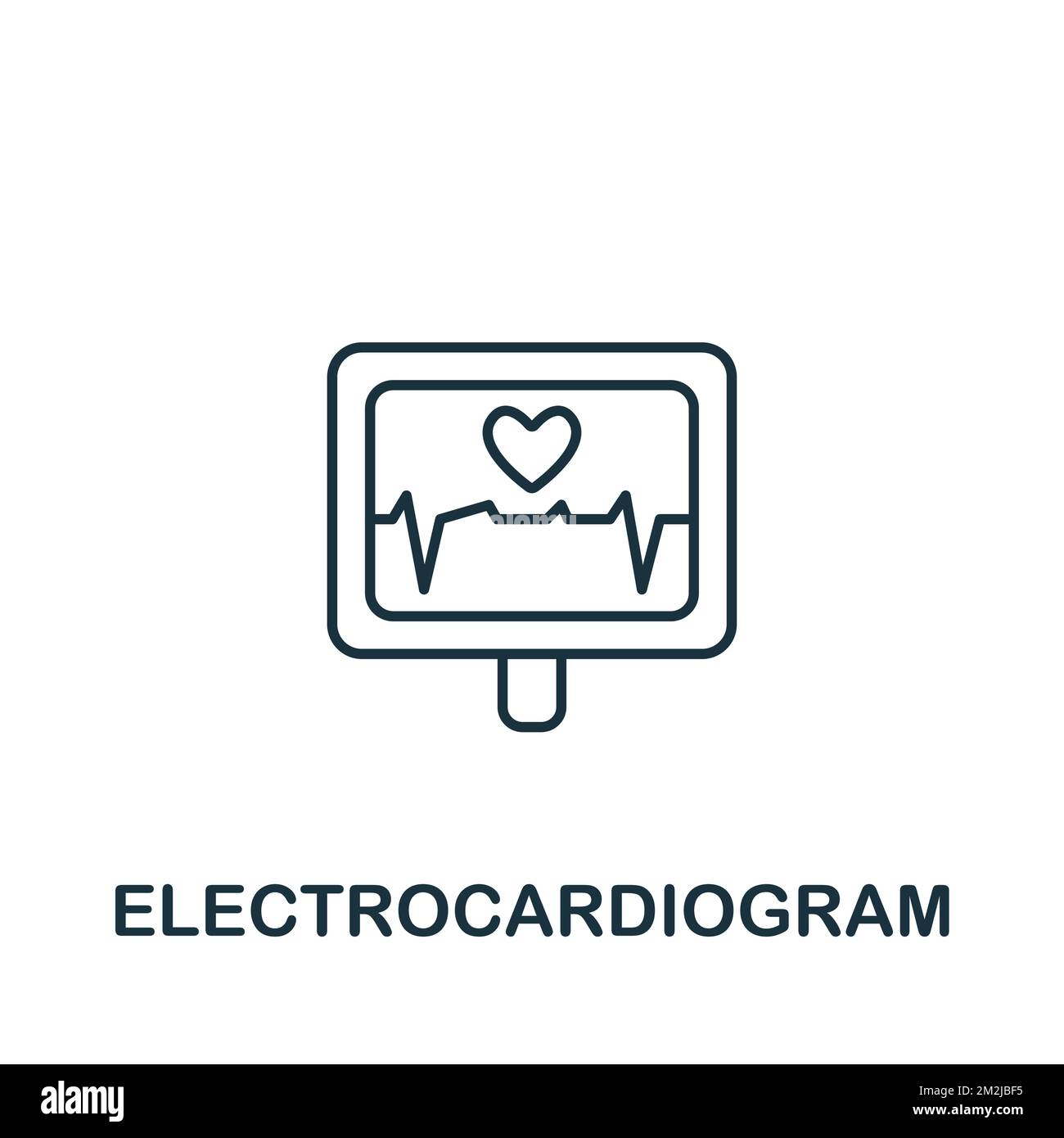 Electrocardiogram icon. Monochrome simple Healthcare icon for templates ...
