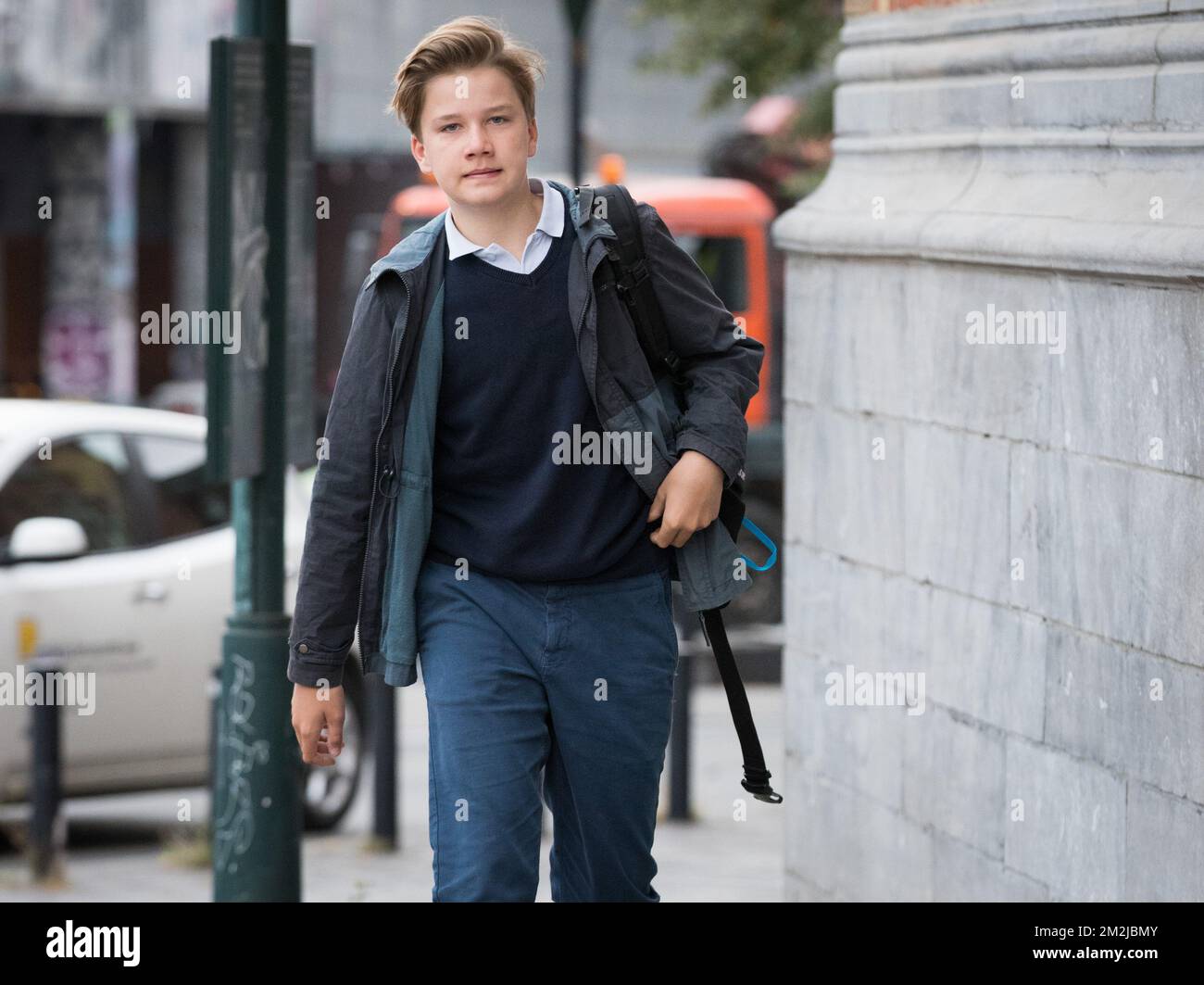 Prince Gabriel arrives for the first day of school at the Sint-Jan ...