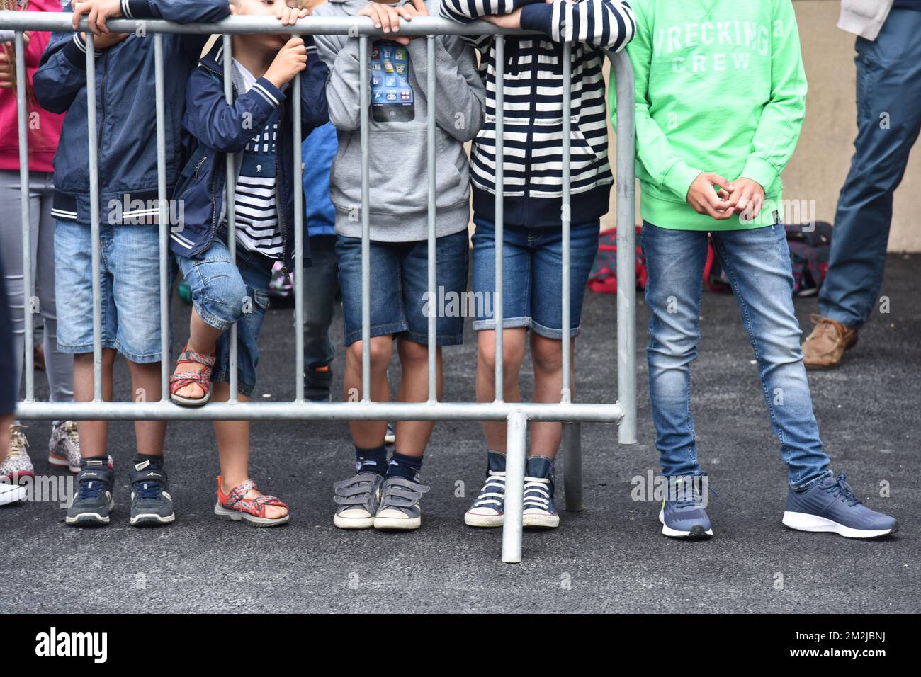 Illustration shows the first day of the new school year at the 'Ecole ...