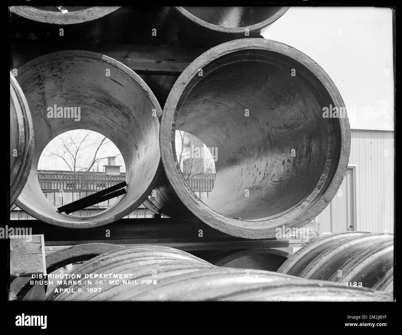 Distribution Department, Park Street Pipe Yard, brush marking in 48 ...