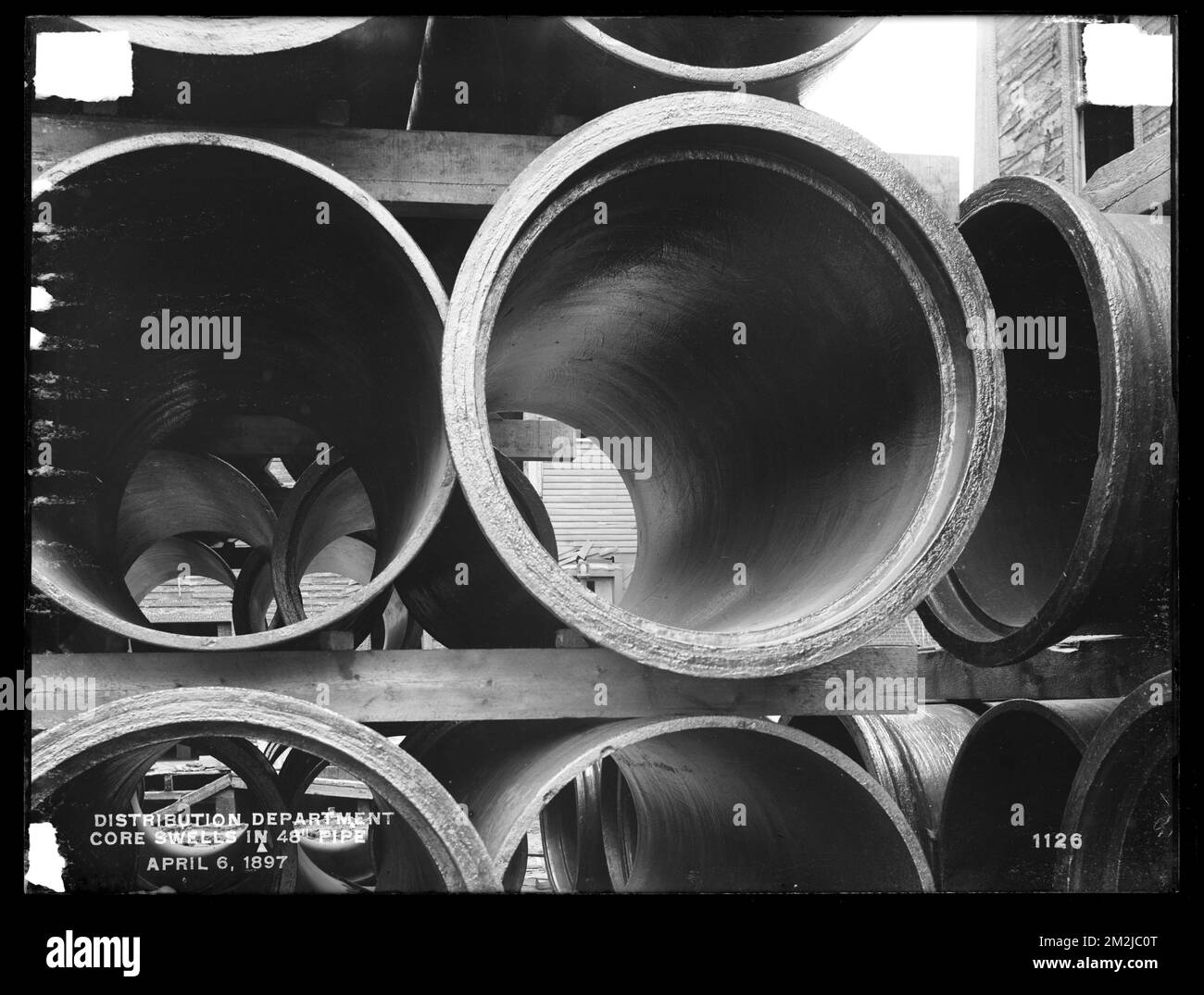 Distribution Department, Somerville Pipe Yard, core swells in pipe ...