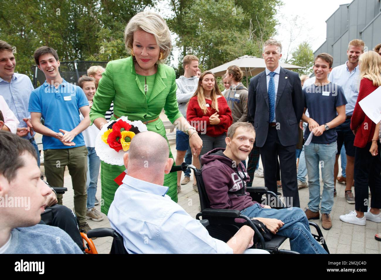 Queen Mathilde of Belgium pictured during a royal visit to a bilingual ...