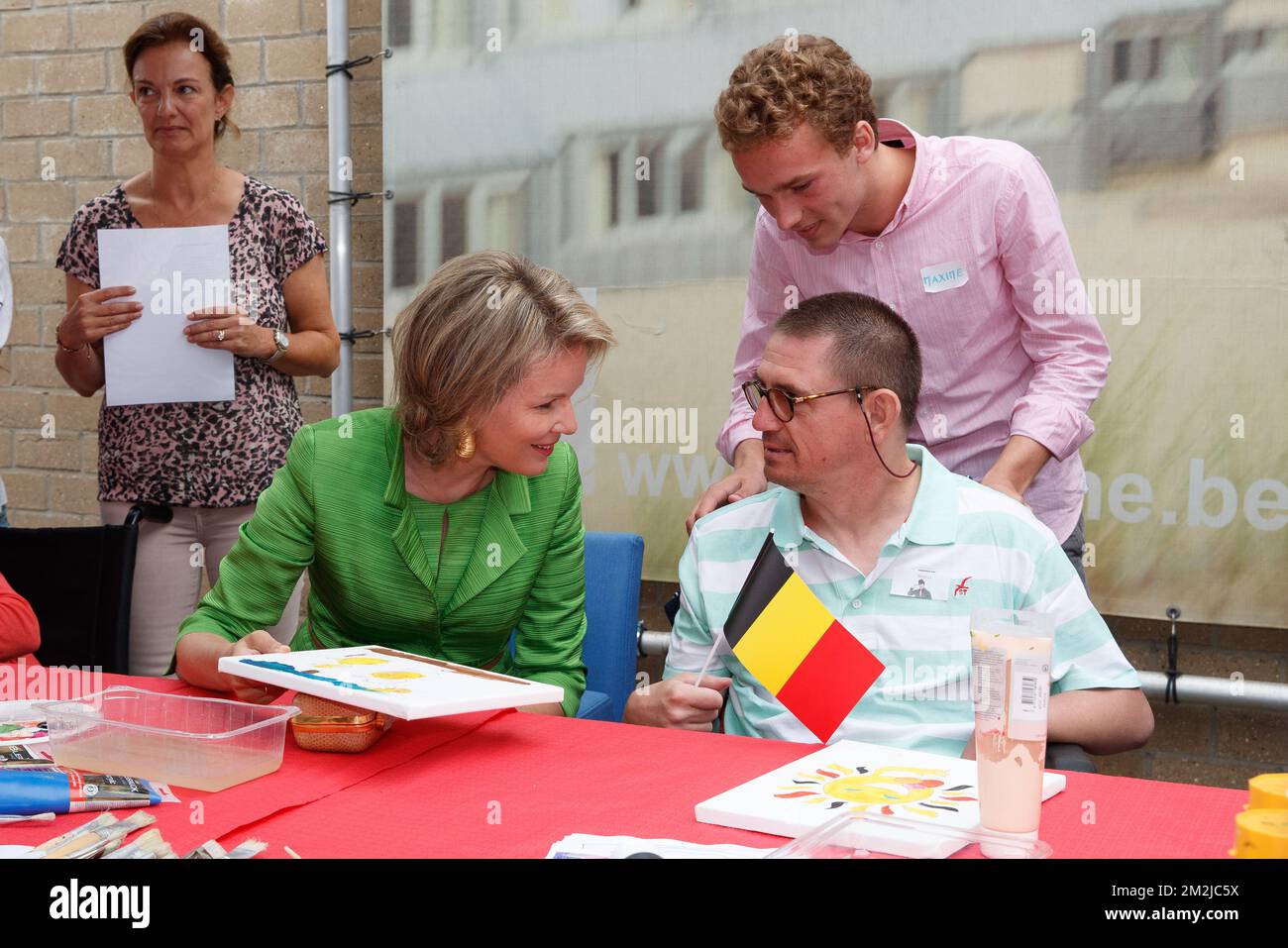 Queen Mathilde of Belgium pictured during a royal visit to a bilingual ...