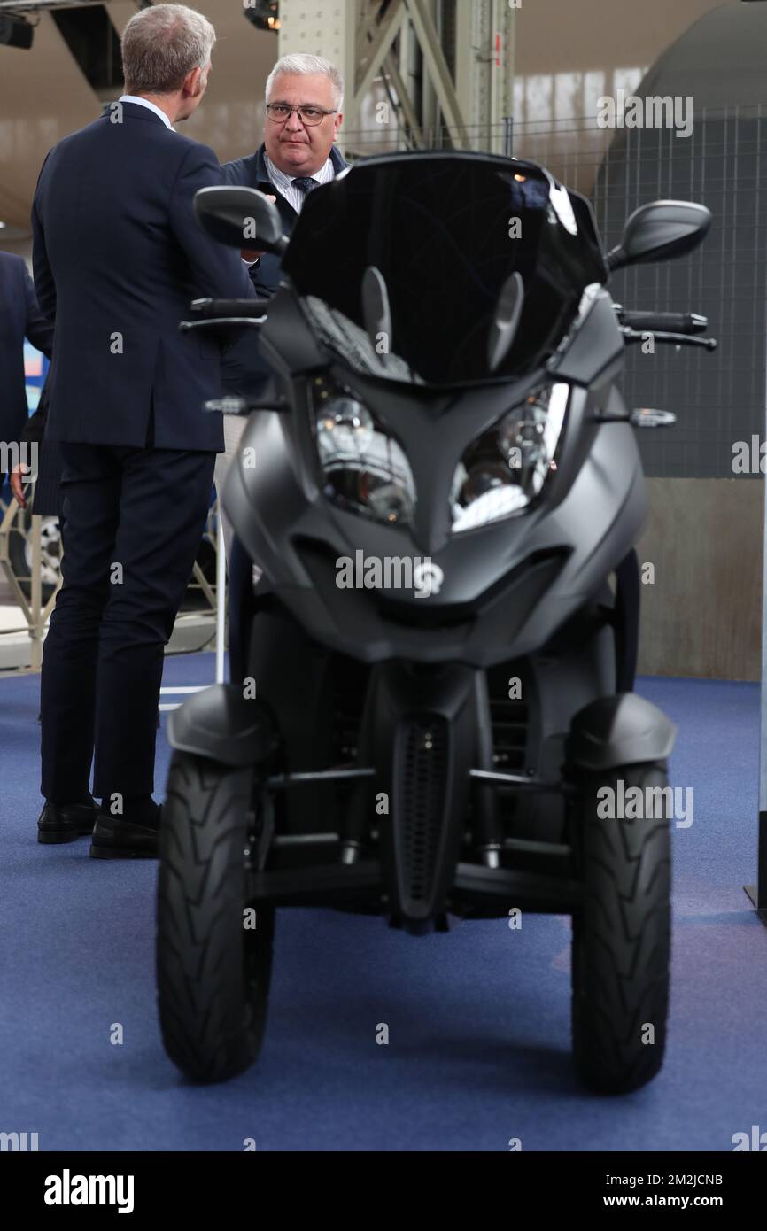 Prince Laurent of Belgium pictured at the presentation of a new four wheel motor bike, called ...