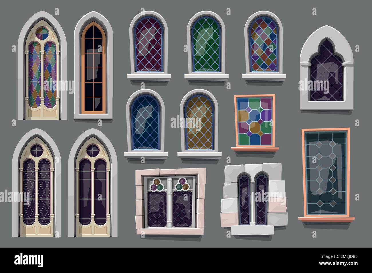 Wooden windows in old Stock Vector Images - Alamy