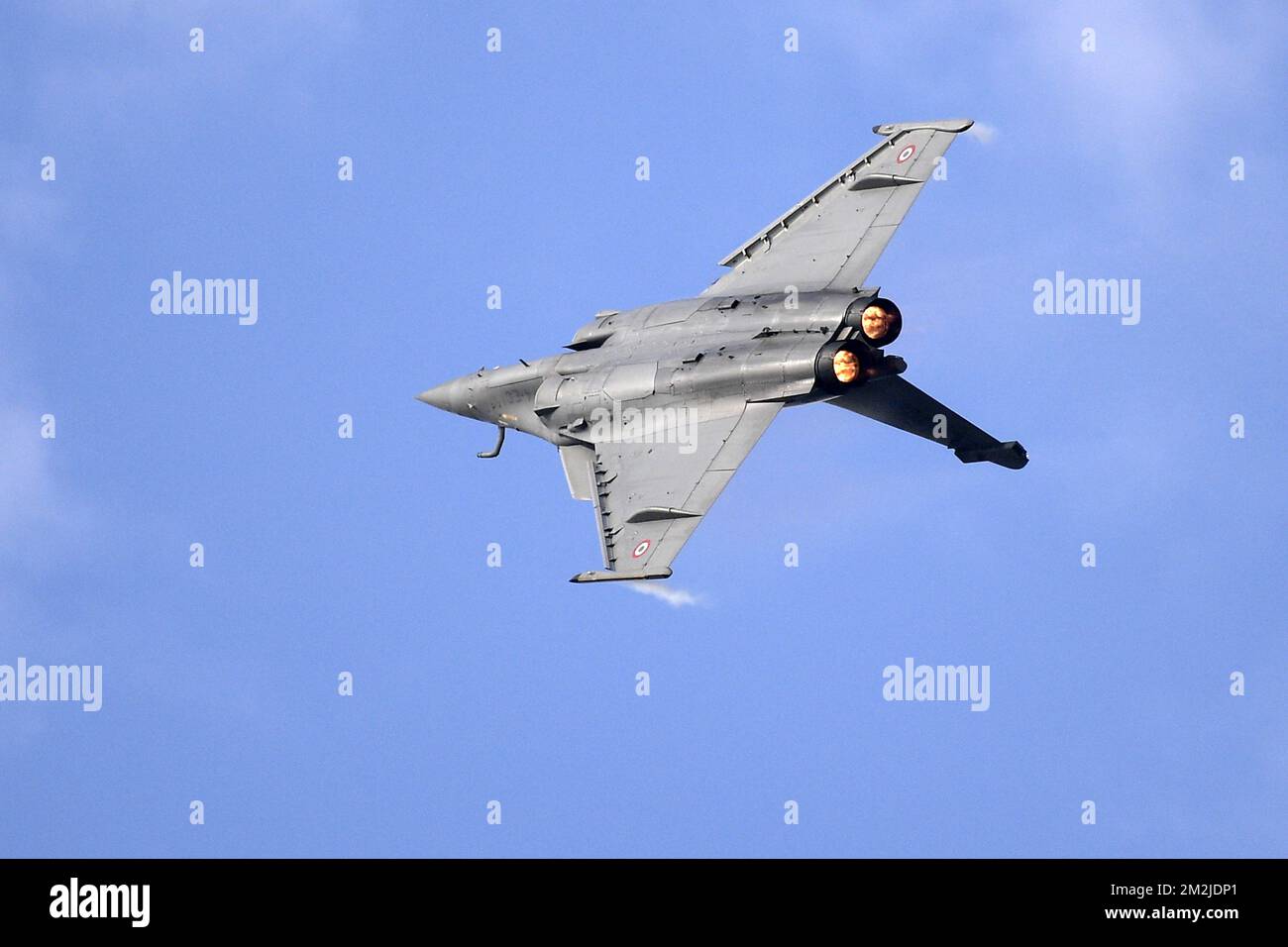 Illustration picture shows the French Rafale after a press conference ...