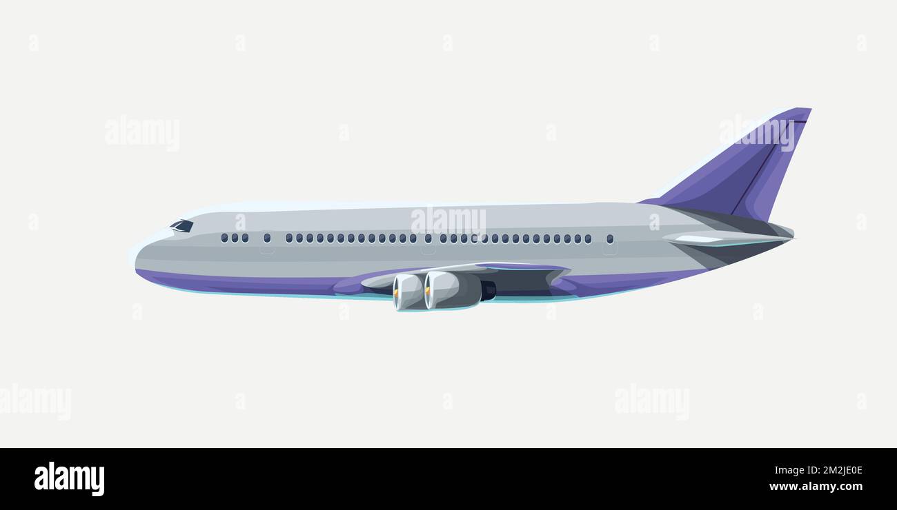 a commercial airplane side view on white Stock Vector Image & Art - Alamy