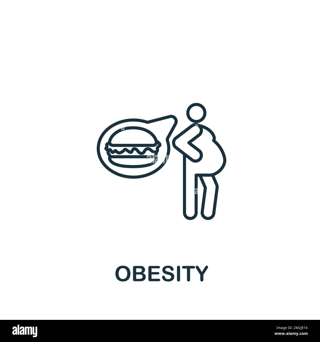 Obesity icon. Monochrome simple Healthcare icon for templates, web ...