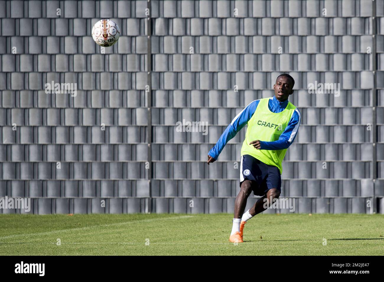 Gent's Jean-Luc Dompe pictured in action during a training session of ...