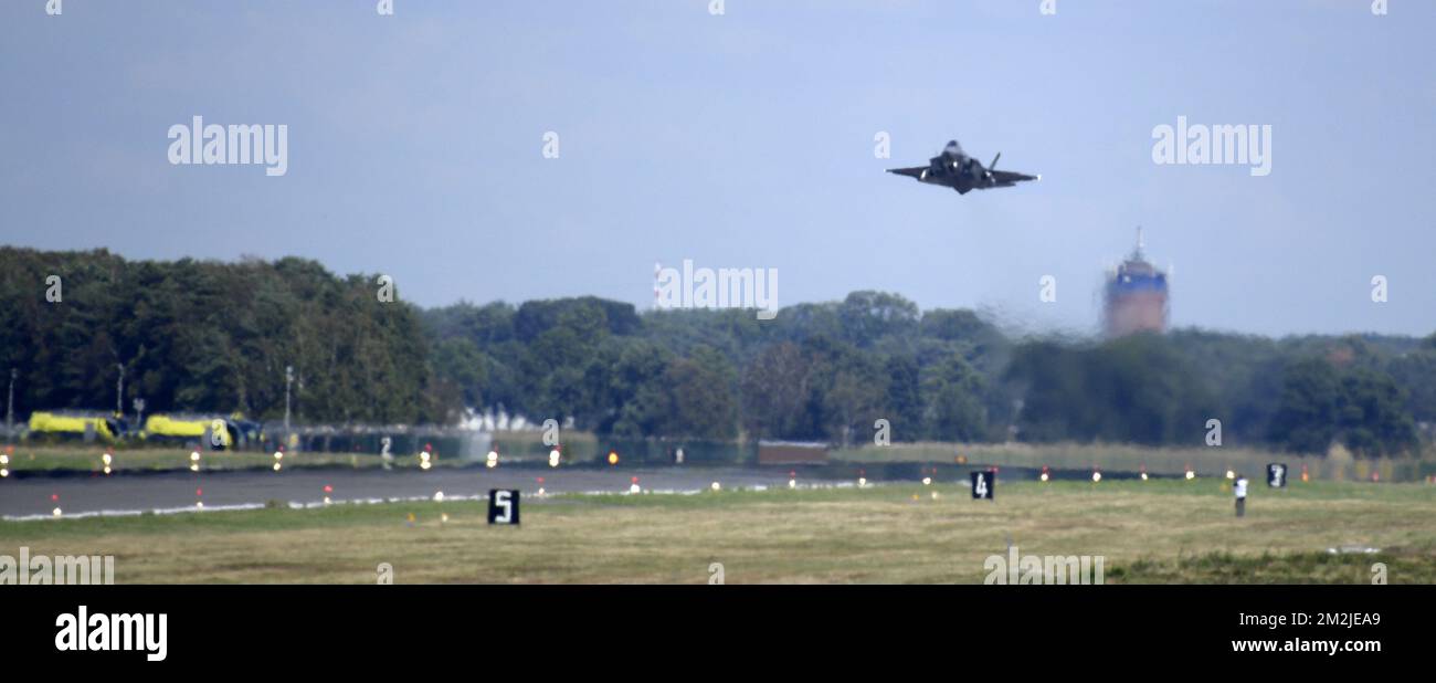 The Lockheed Martin F-35 Lightning II fighter jet pictured ahead of ...