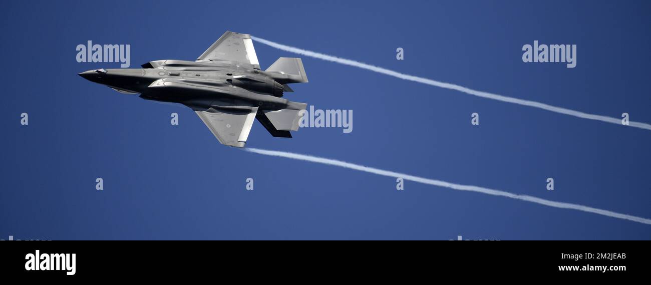 The Lockheed Martin F-35 Lightning II fighter jet pictured ahead of ...