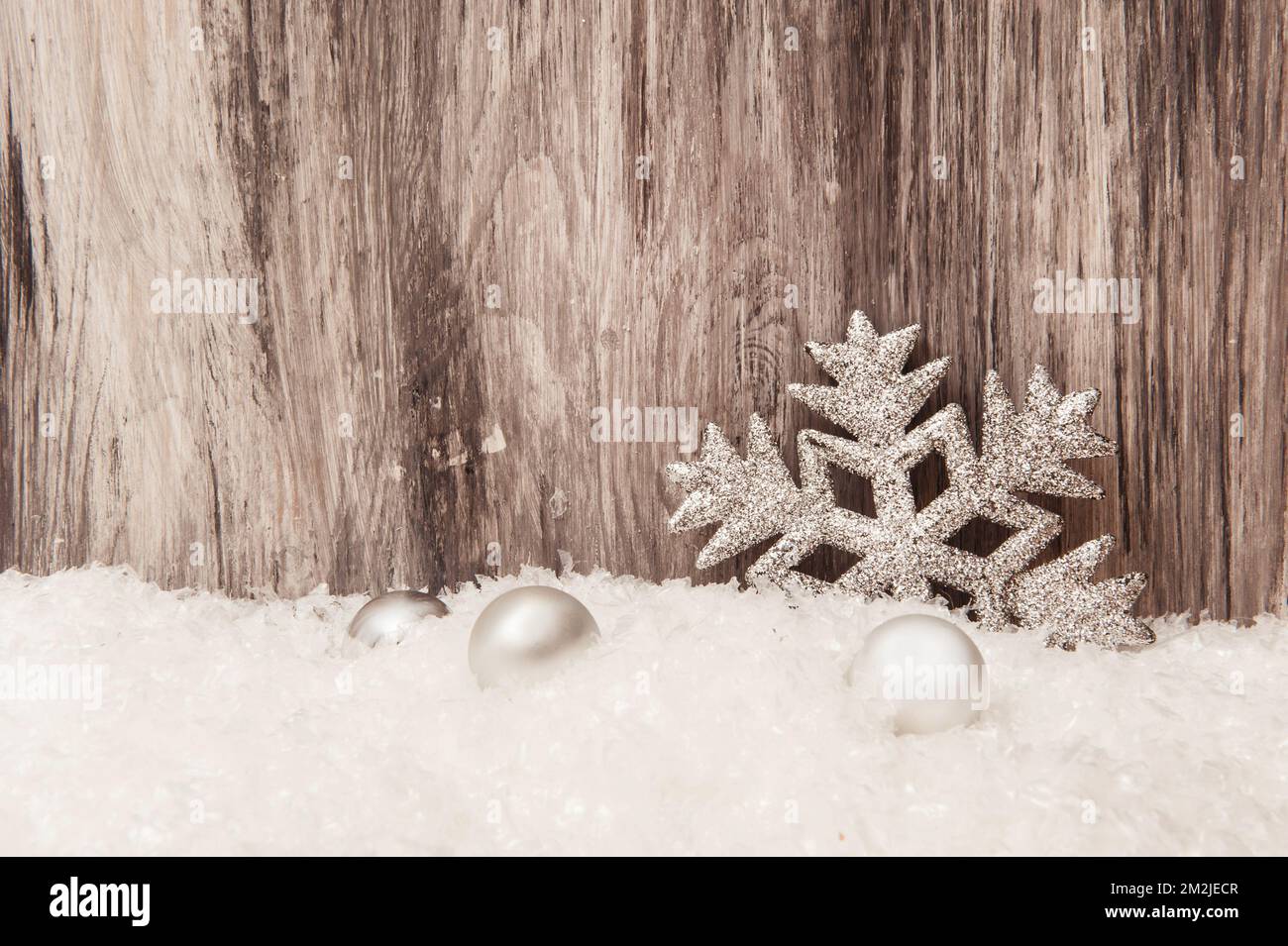 Christmas Wooden background with Christmas tree decorations and ...