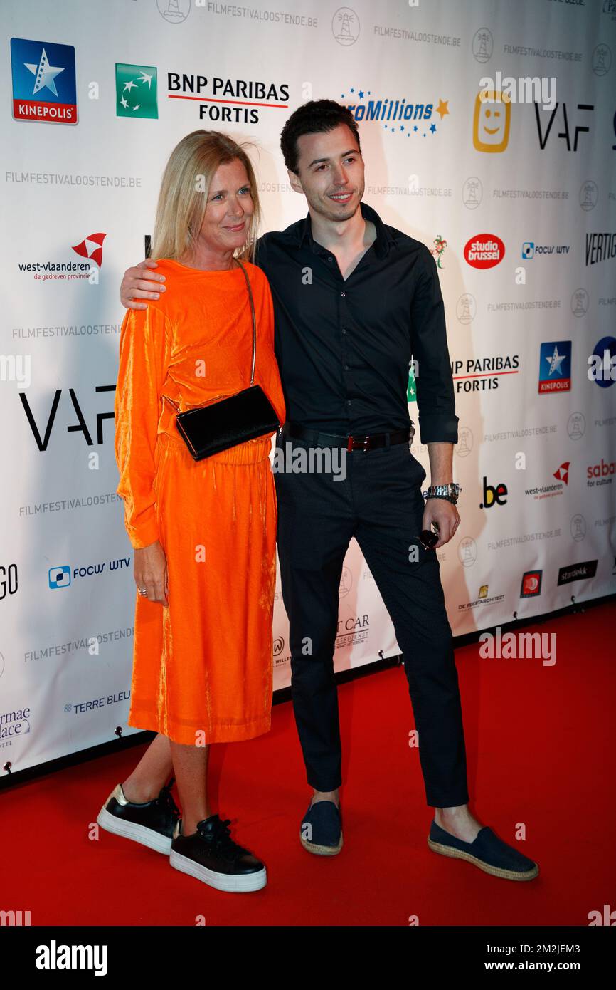 actress Barbara Sarafian and her son pictured during the opening night ...