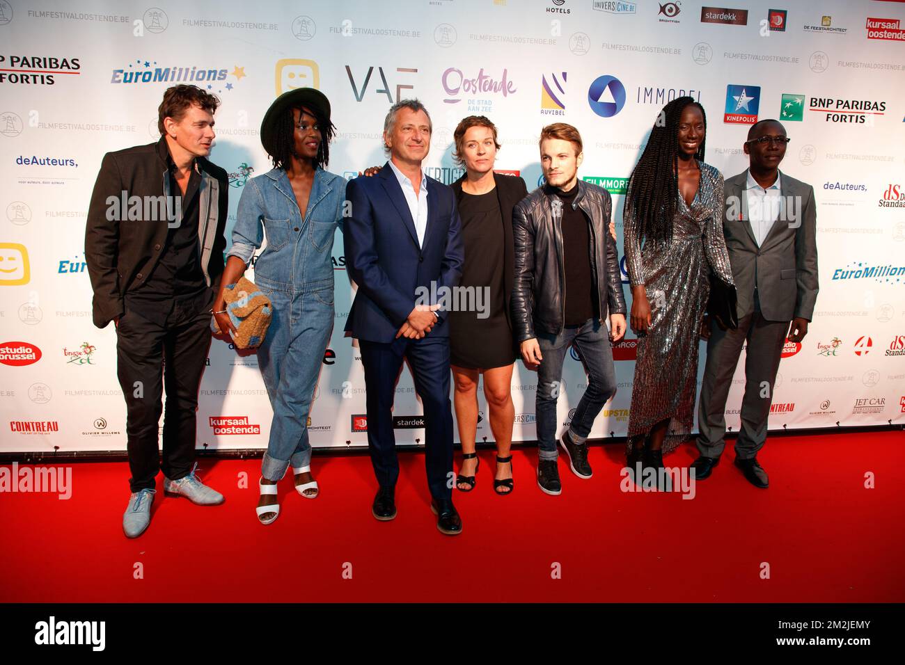 cast movie 'Engel' with writer Dimitri Verhulst (L), actress Fatou N ...