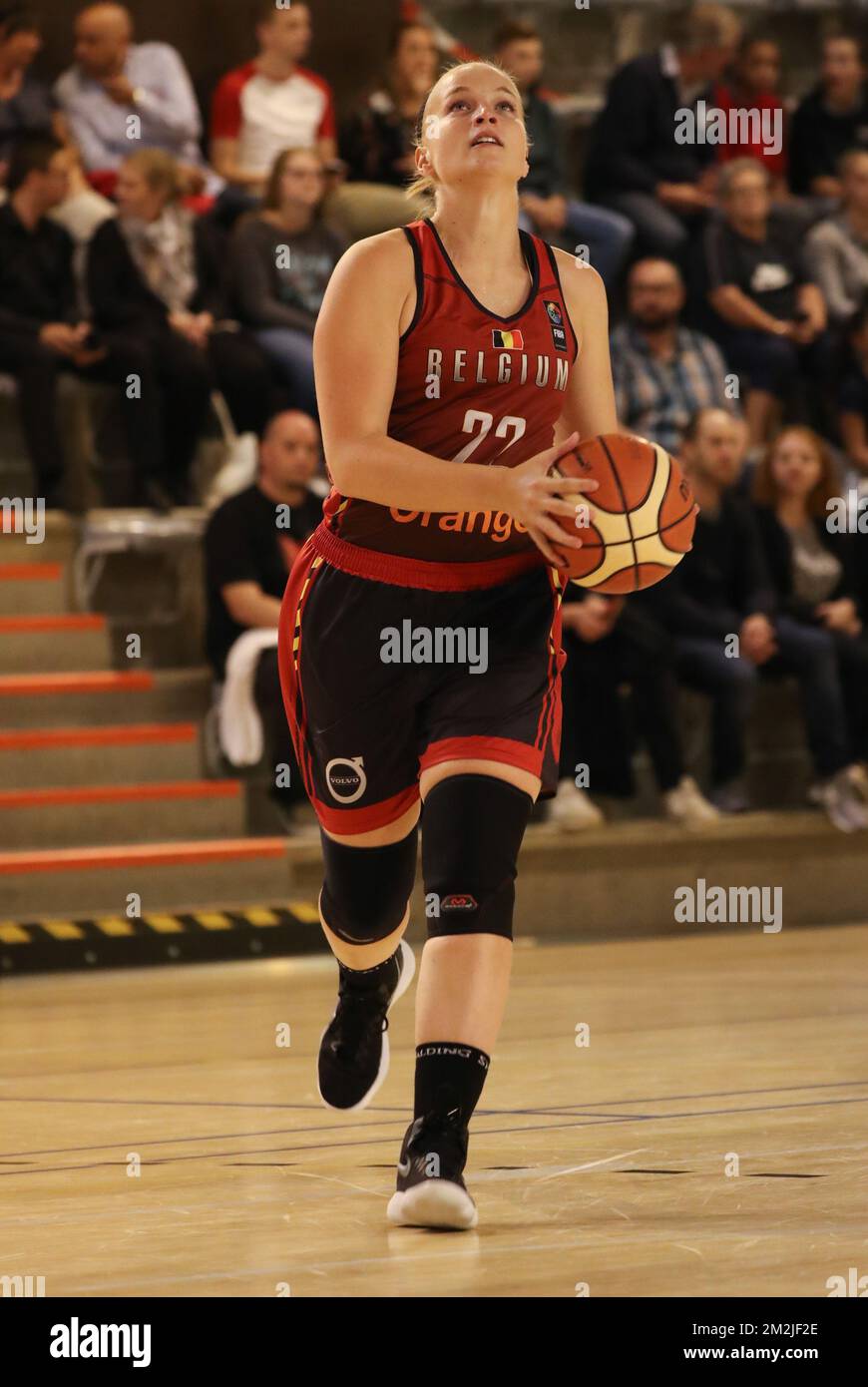 Belgian Cats Hanne Mestdagh pictured in action during a friendly ...