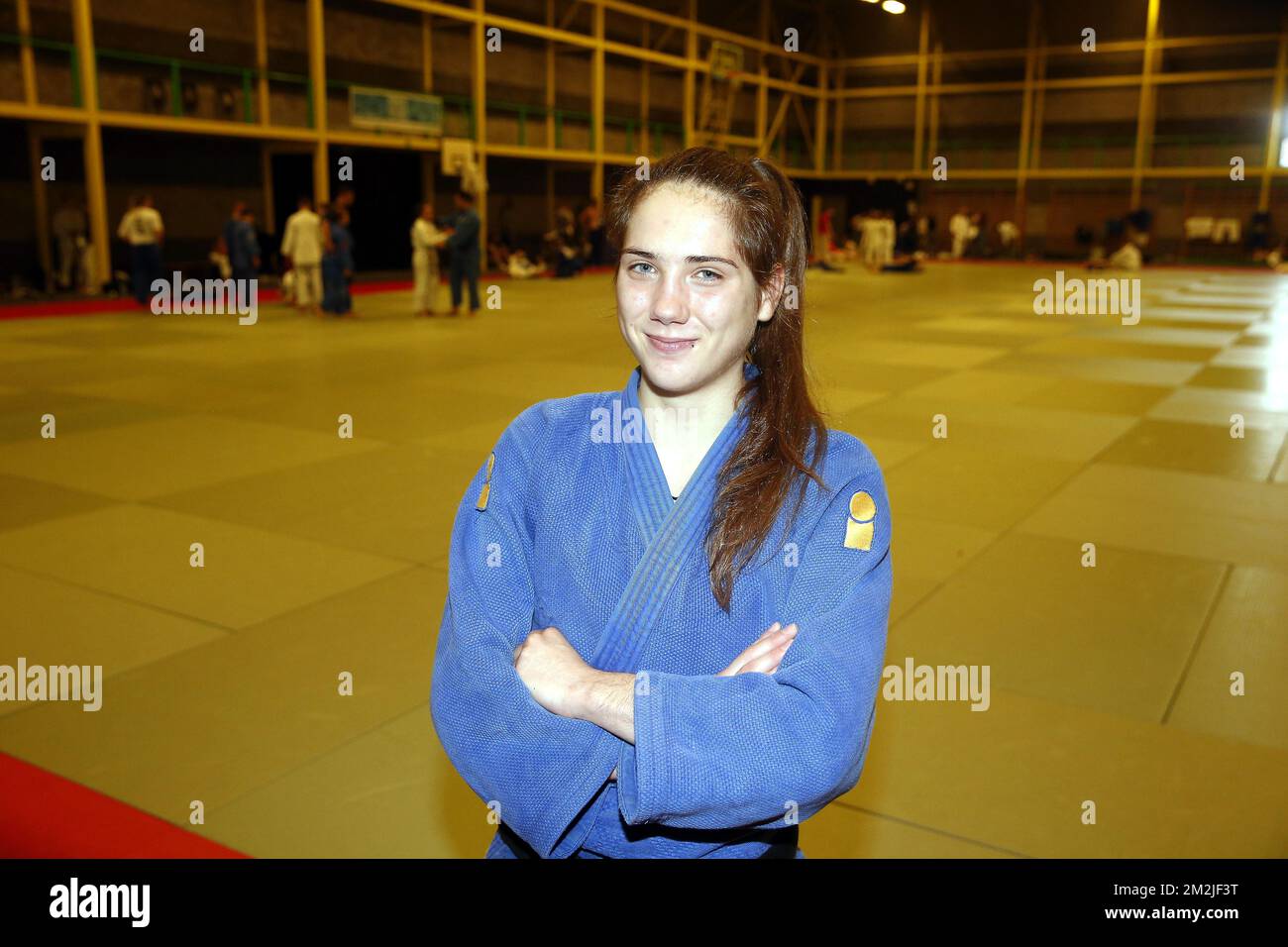 Amber Ryheul poses for the photographer during a training session of ...