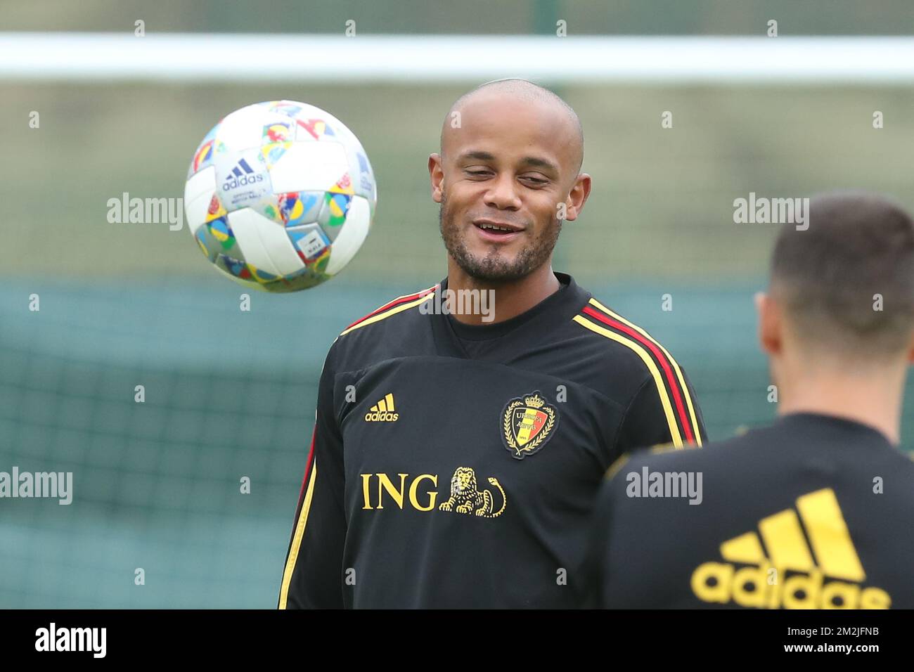 Belgium's Vincent Kompany pictured during a training session of Belgian ...