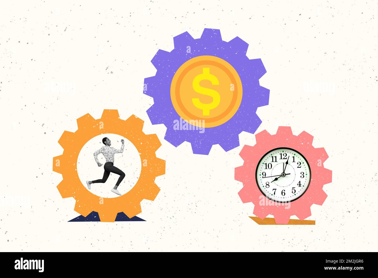 Creative photo 3d collage artwork poster of young persistent person ...