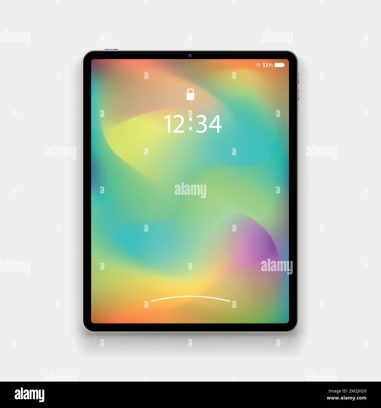 modern tablet with colorful background on white Stock Vector Image ...