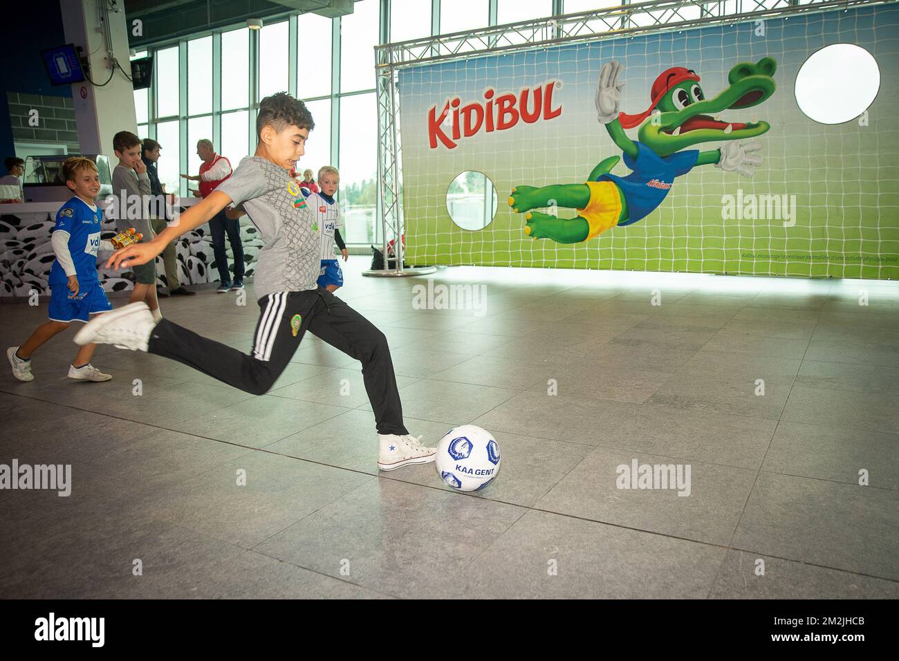 Illustration picture shows the kids fanday of soccer team KAA Gent ...