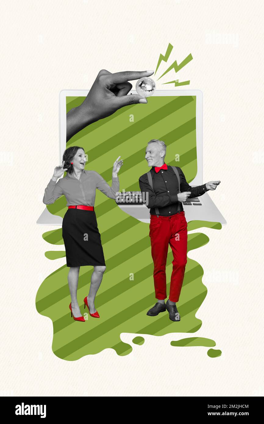 Creative Photo 3d Collage Artwork Postcard Poster Of Happy People Wife